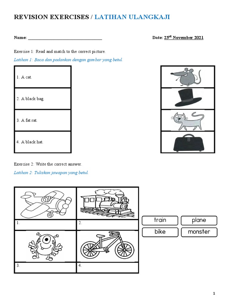 Revision Exercises Part 1 - Year 1 | PDF