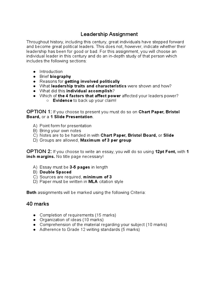 Leadership Assignment 1 | PDF | Career & Growth