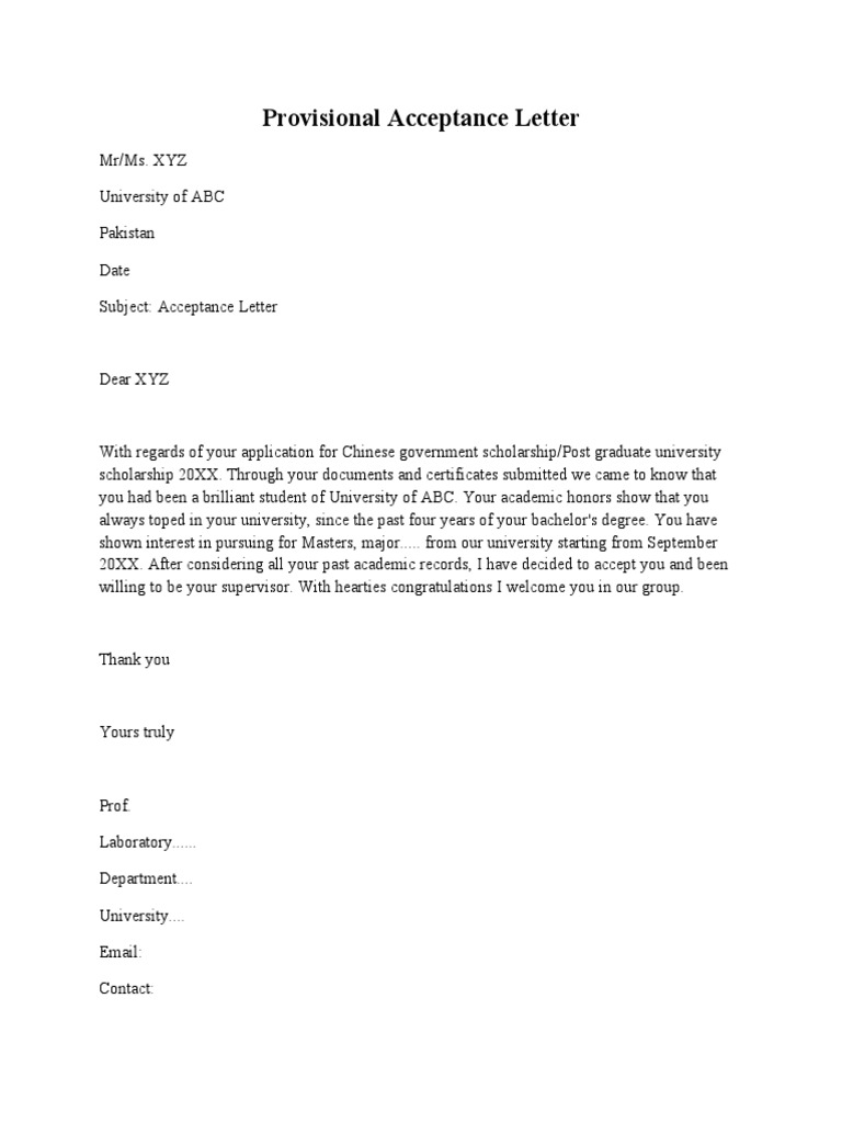 Acceptance Letter Draft | PDF | Career & Growth