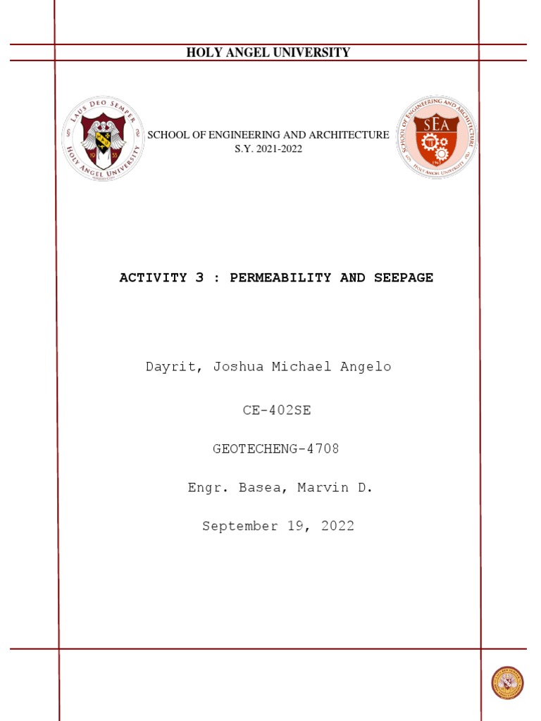 DAYRIT, JOSHUA MICHAEL ANGELO - ACTIVITY No.3 | PDF | Earth Sciences | Hydrology