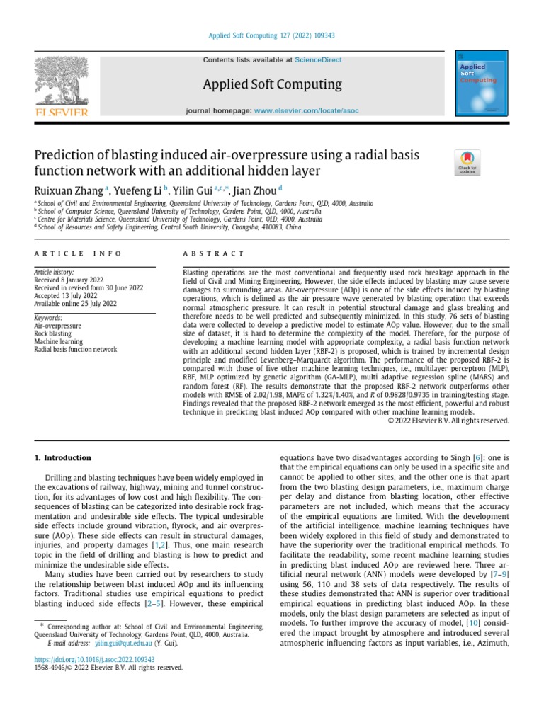 2022 Prediction of Blasting Induced Air-Overpressure Using A Radial ...