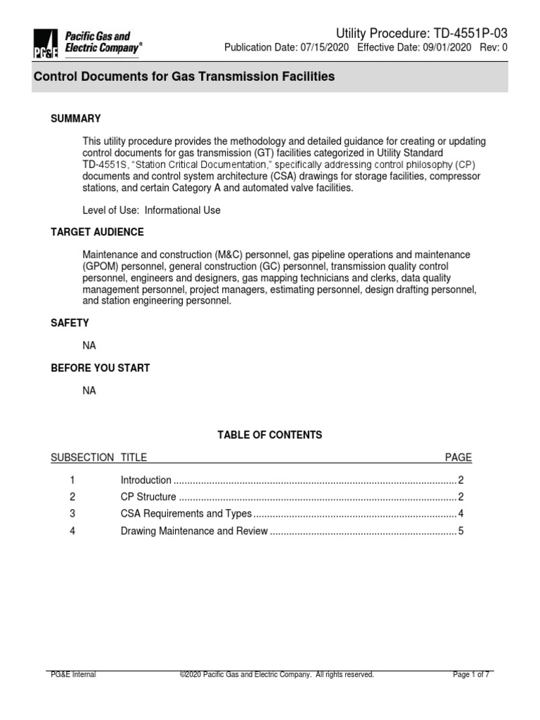 TD-4551P-03 Control Documents For Gas Transmission Facilities (Rev 0 ...