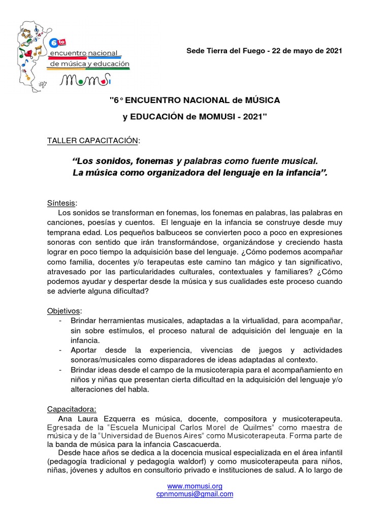 Los Sonidos, Fonemas y Palabras Como Fuente Musical. | PDF | Palabra ...