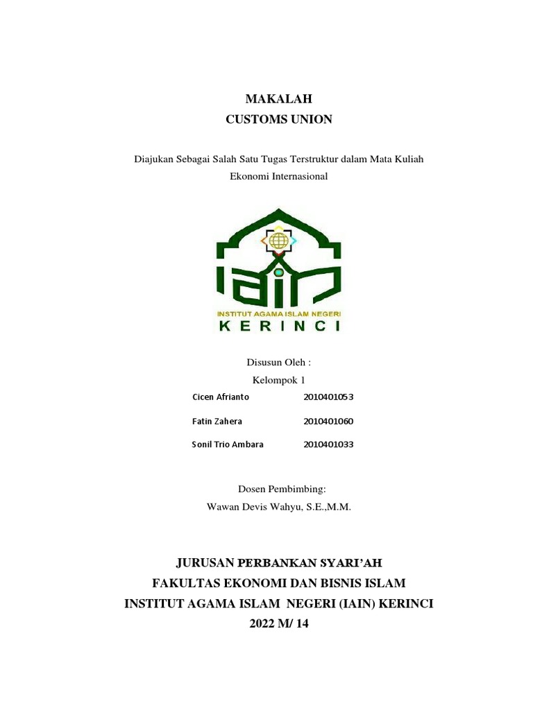 Integrasi Melalui Customs Union | PDF | Pengelolaan Keuangan & Uang ...