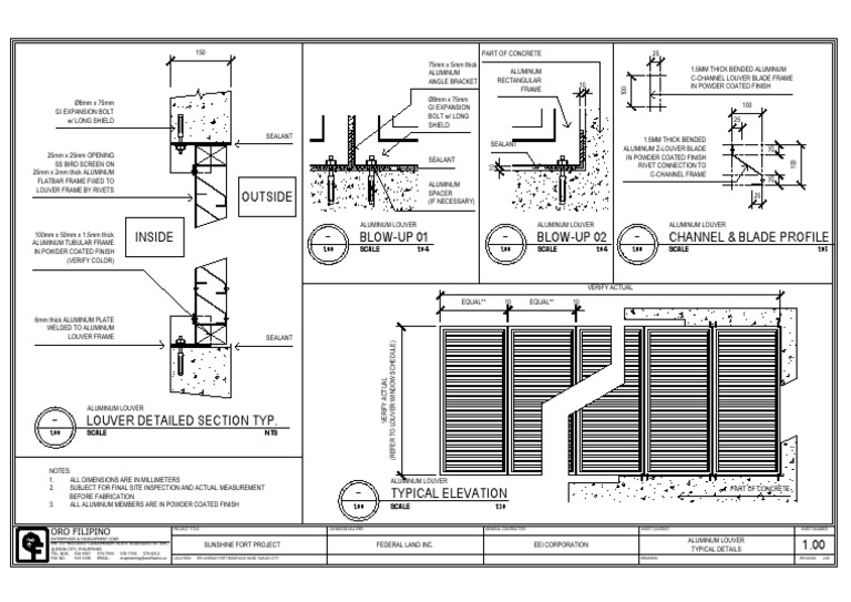Aluminum Louver Page 1 | PDF | Civil Engineering | Secondary Sector Of ...