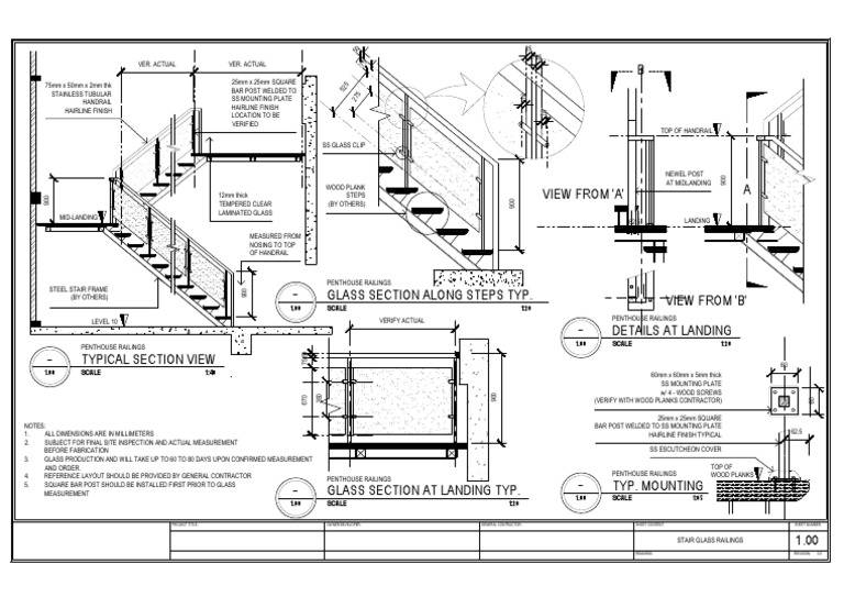 Specifications and Details for Stainless Steel and Glass Railings on ...