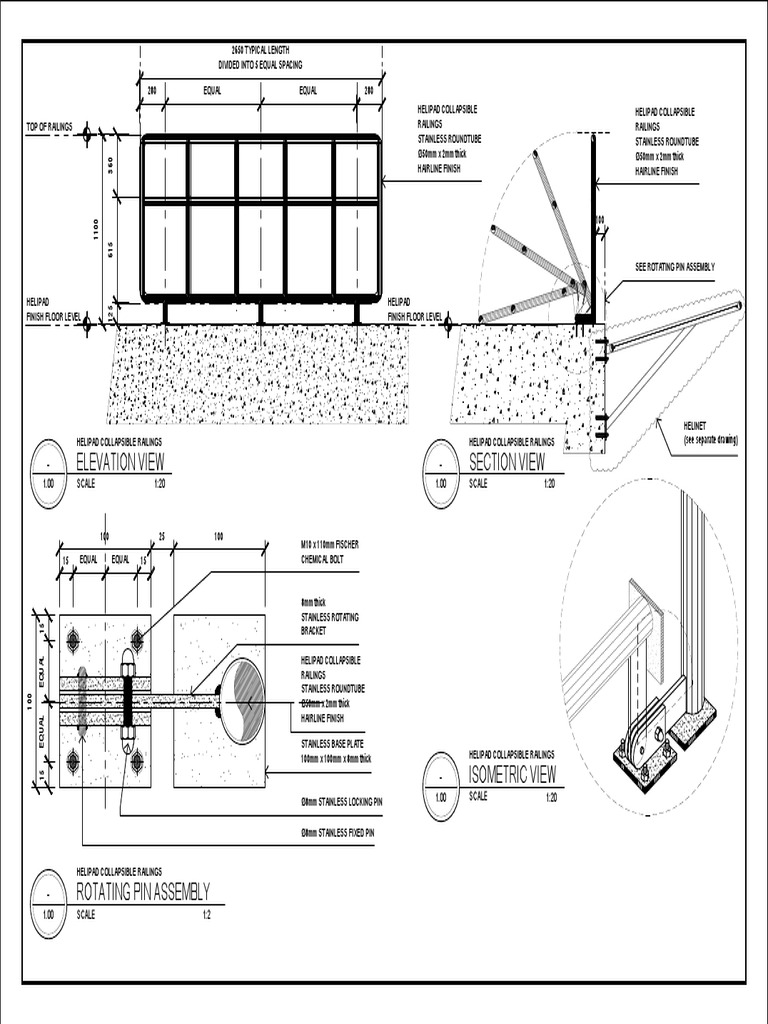 Helipad Collapsible Railing Design | PDF | Equipment | Manufactured Goods