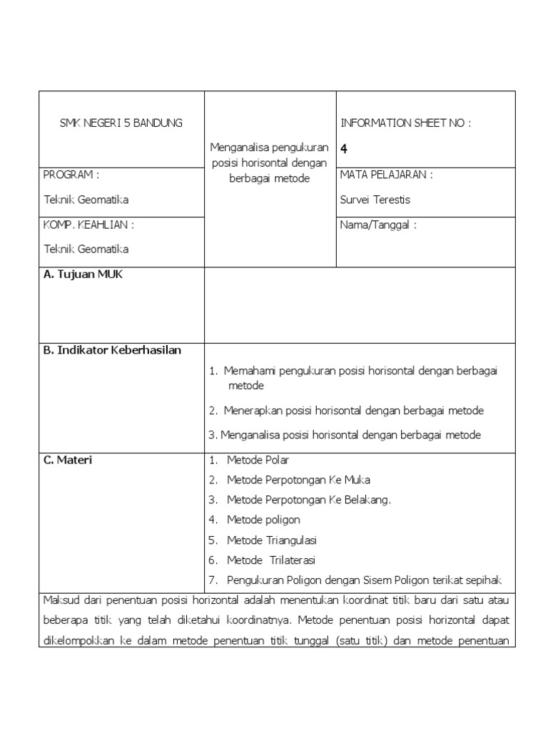 Perhitungan Sudut Horizontal | PDF