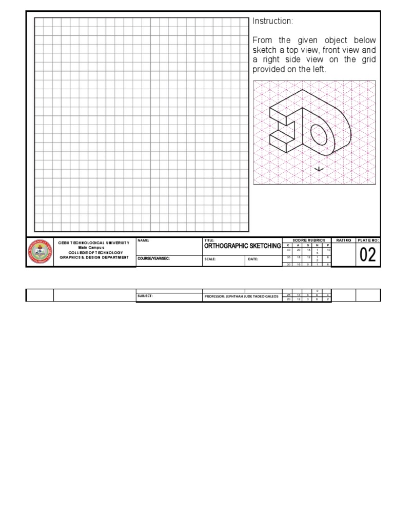 Orthographic Sketching - Draw 111 | PDF