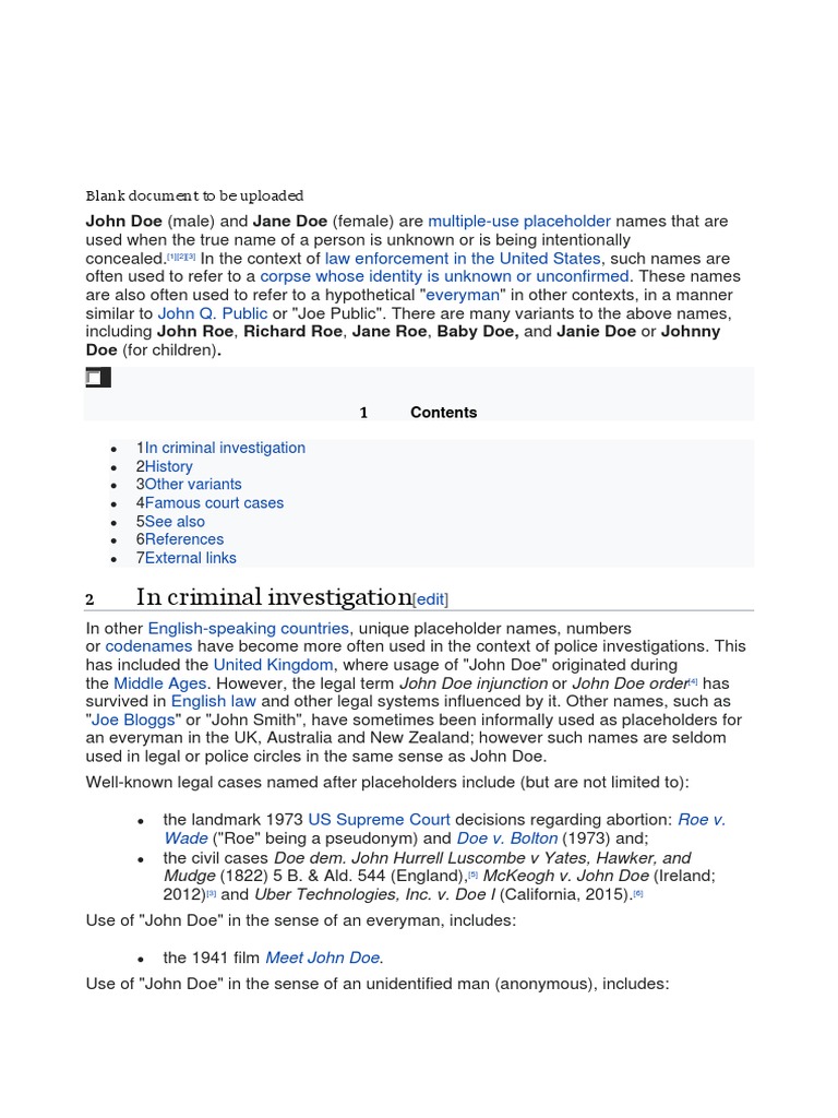 John Doe Scribd | PDF | John Doe | Human Rights