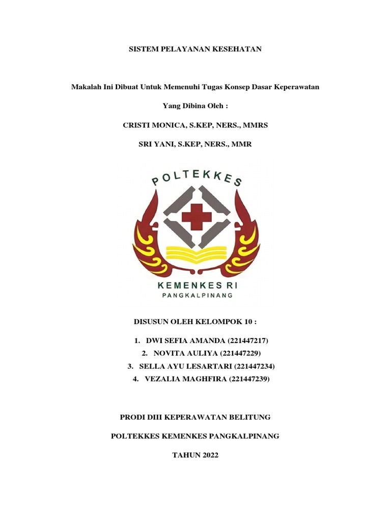 Makalah Sistem Pelayanan Kesehatan | PDF | Pengembangan Diri | Kesehatan Holistik