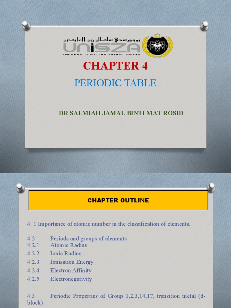 Ch 4 Periodic Table Pdf Periodic Table Ion
