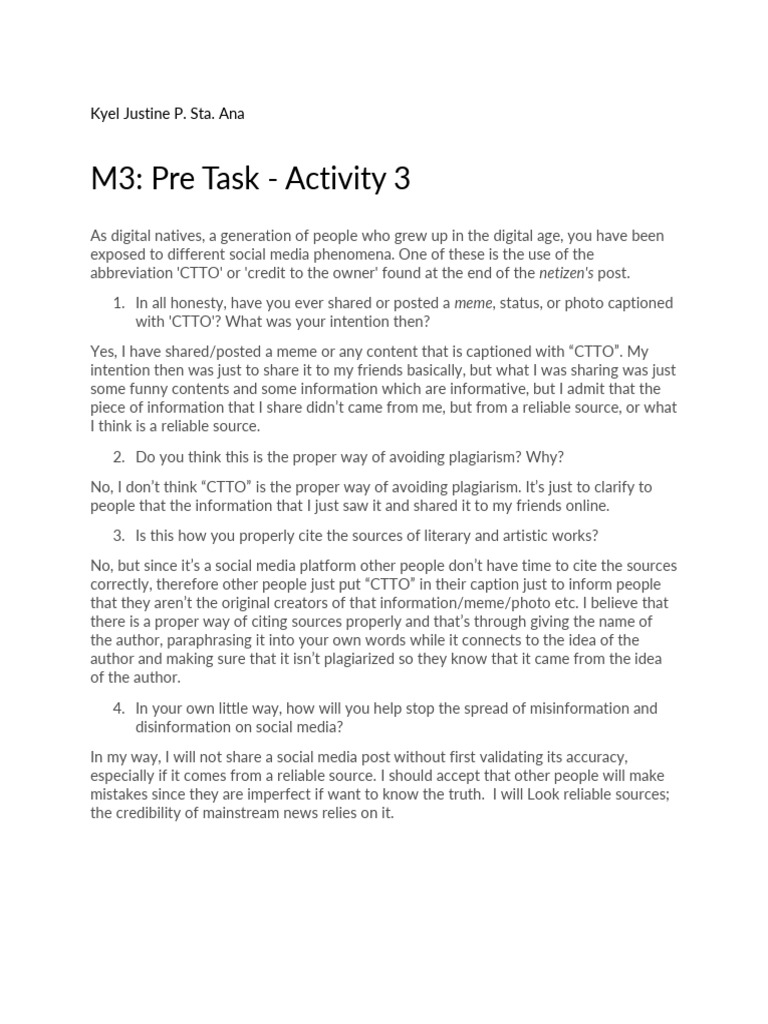 M3 Pre Task Activity 3 STA ANA | PDF