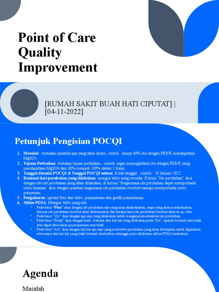 (Silakan Copy) Template POCQI - Nama Fasilitas Kesehatan (Tanggal) | PDF