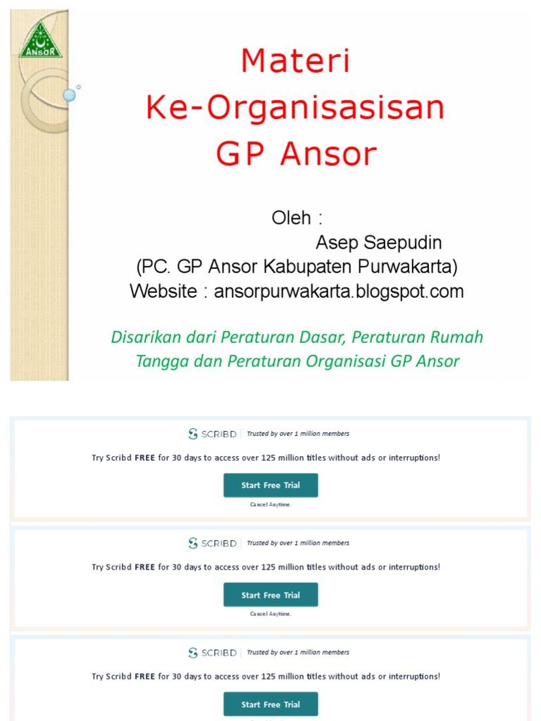 GP Ansor Organizational Guide | PDF | Islamic Ethics | Sunni Islam