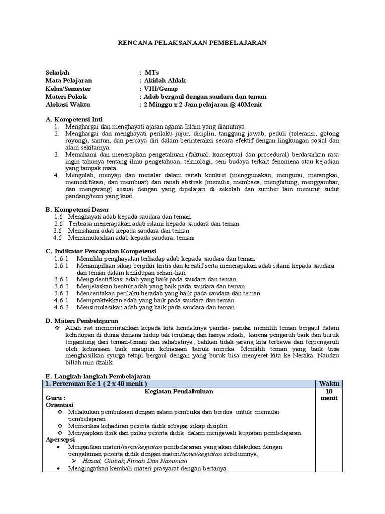 RPP 10 | PDF | Karier & Perkembangan | Pengembangan Diri