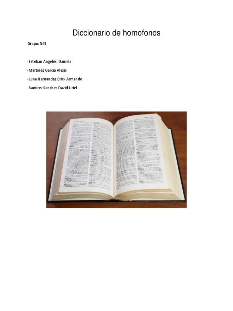 Diccionario de Homofonos | PDF | Verbo