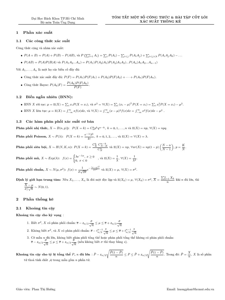 Bang Cong Thuc B | PDF