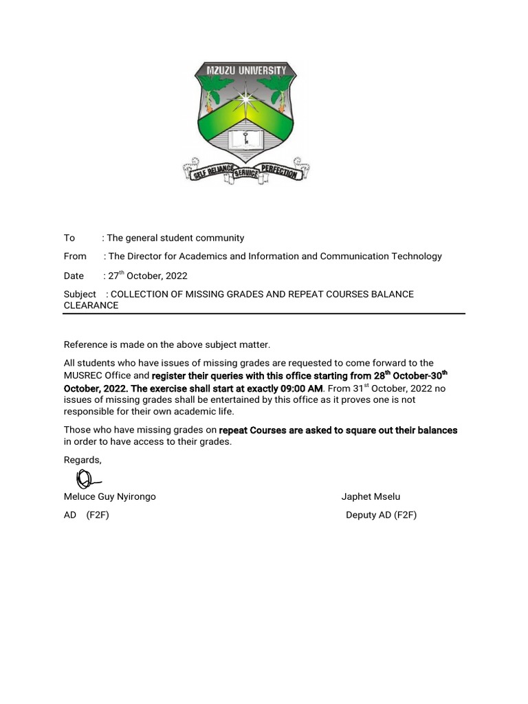Missing Grades | PDF
