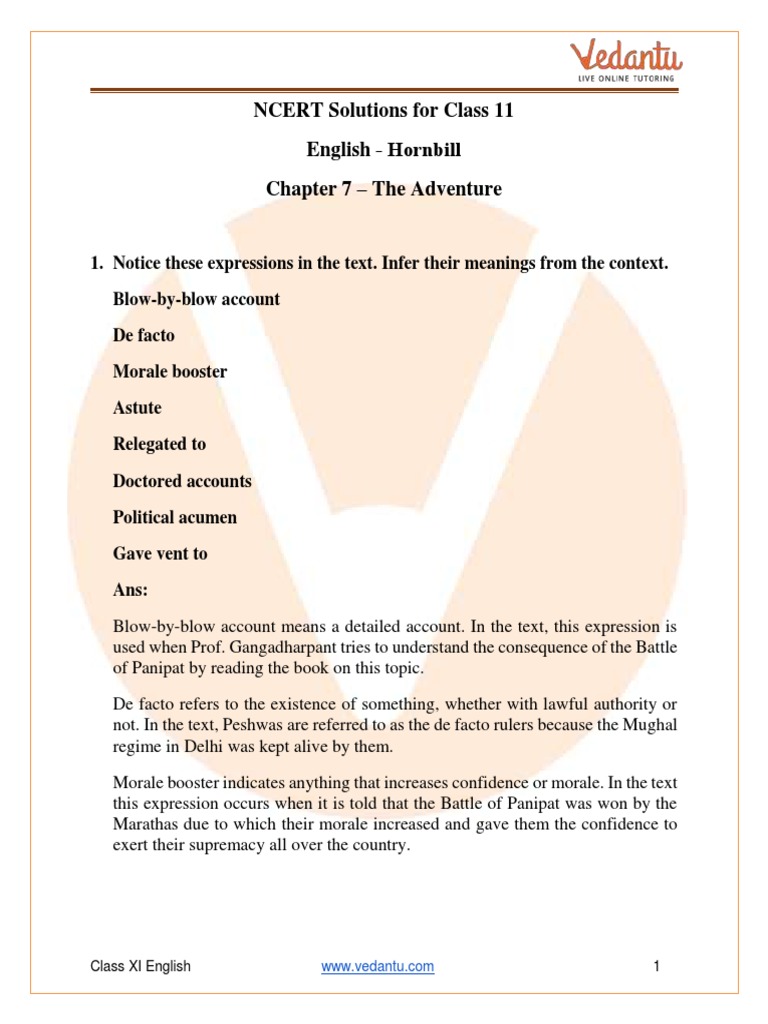Class 11 English Hornbill Chapter 7 | PDF | Science | Theory