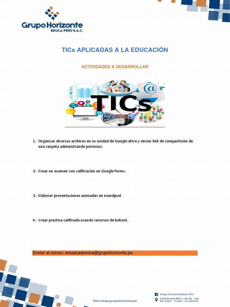 ACTIVIDADES A DESARROLLAR TICs APLICADAS A LA EDUCACIÓN - 1631582467 | PDF | Informática