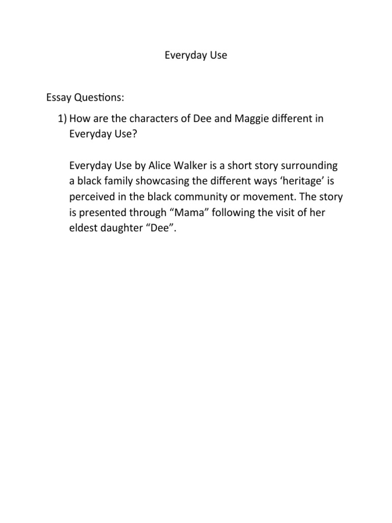 Everyday Use Ans1 | PDF