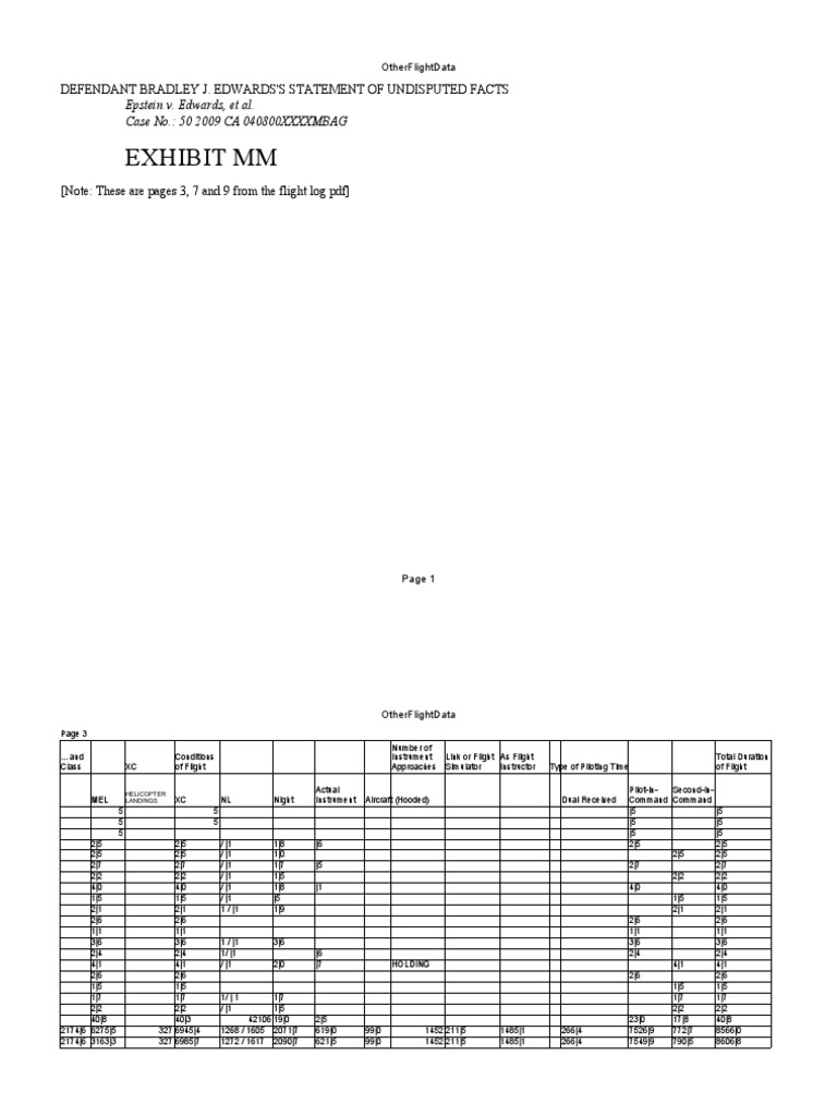 Epstein Flight Log Details | PDF | Flight Instructor | Transport Safety