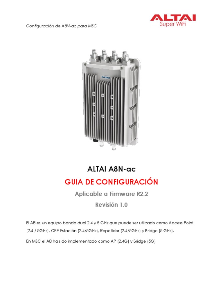 Configuración de A8N-ac para MSC Rev1.0 | PDF | Punto de acceso ...