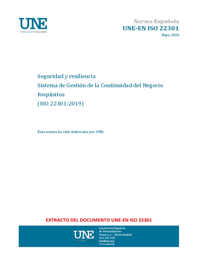 ISO 22301 2019 Resumen | PDF | Auditoría | Planificación