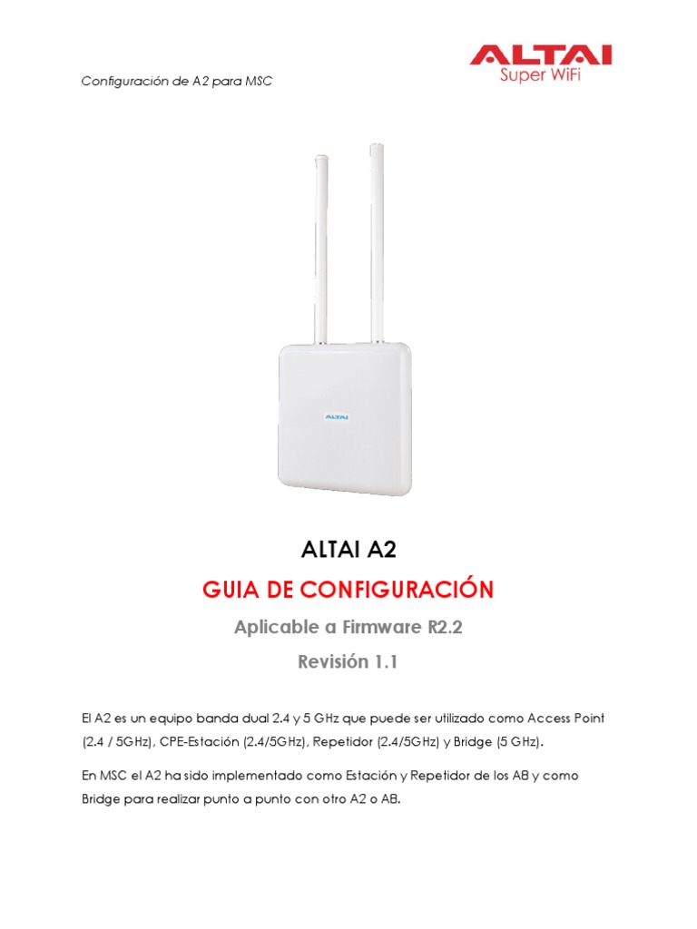 Configuración de A2 para MSC Rev1.1 | PDF | Redes de computadoras ...
