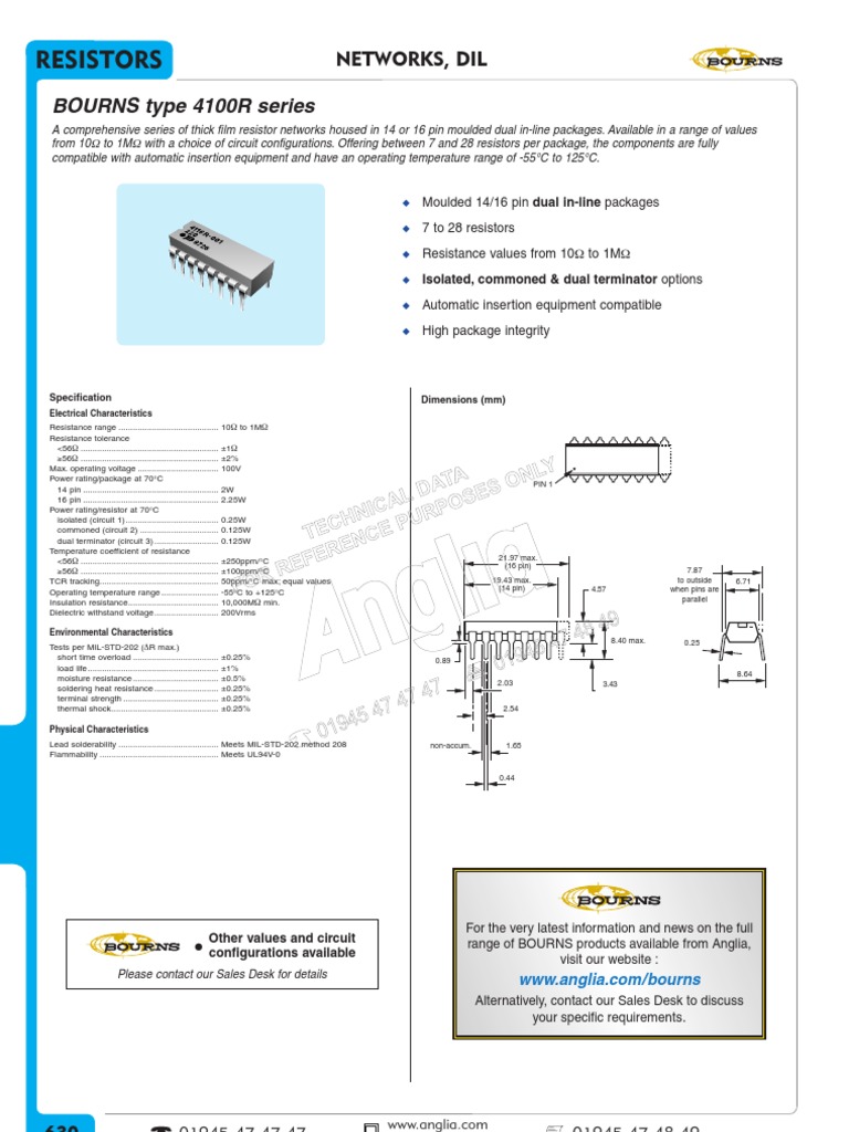 4116R | PDF | Electrical Resistance And Conductance | Resistor