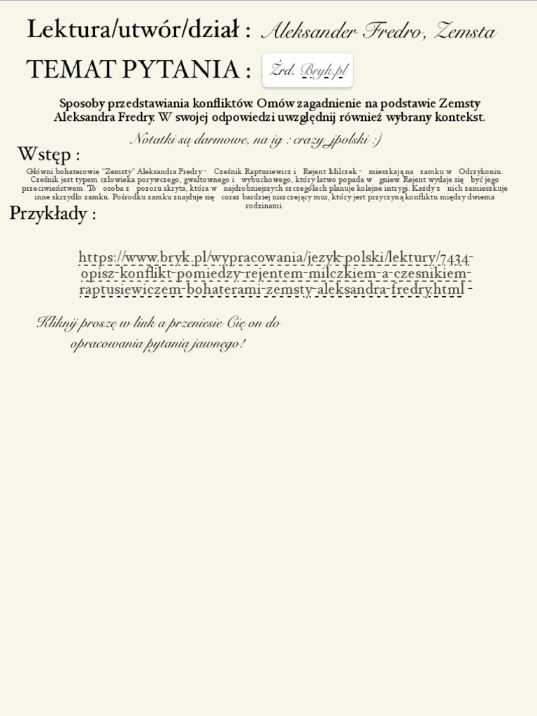 Aleksander Fredro, Zemsta | PDF