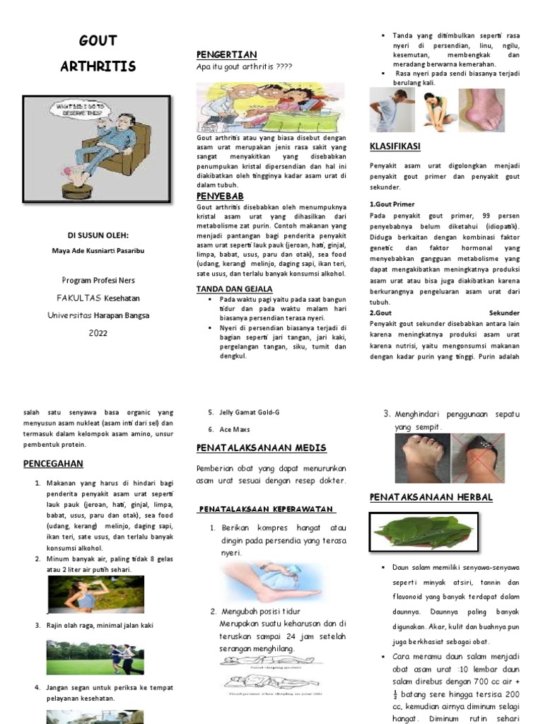Leaflet Gout Arthritis | PDF