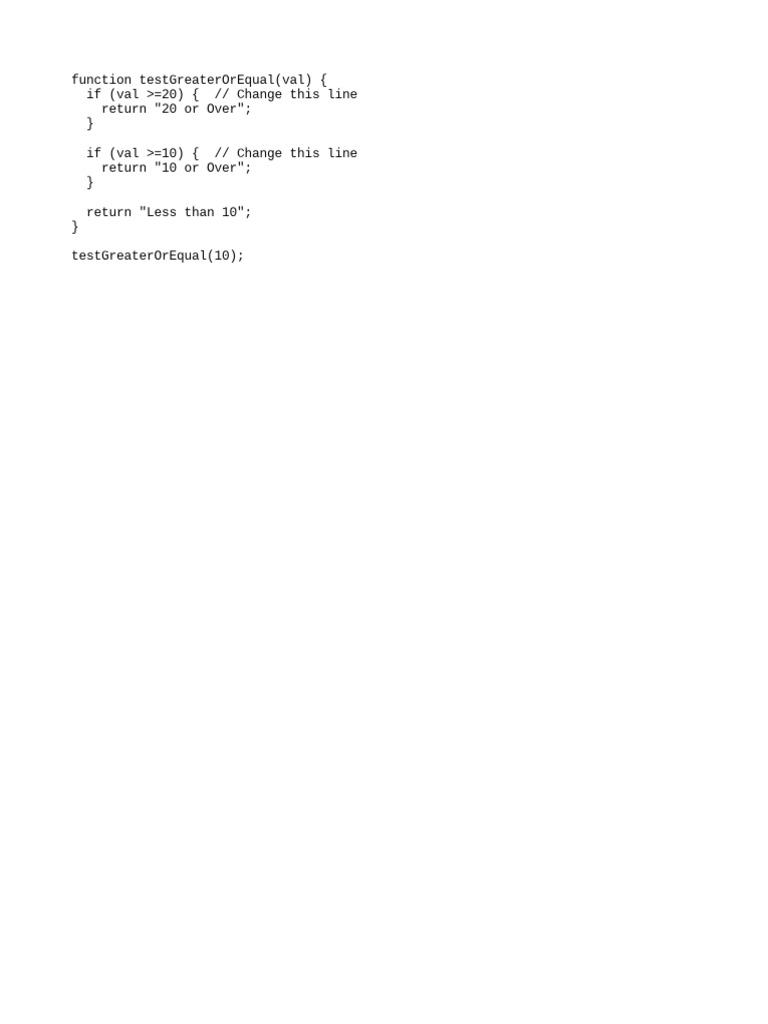 Comparison With The Greater Than or Equal To Operator | PDF Comparison With The Greater Than or Equal To Operator | PDF