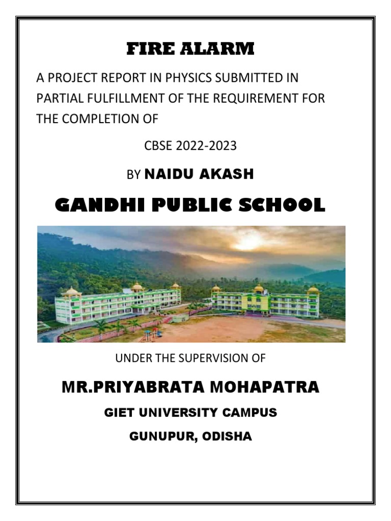 Fire Alarm Project Report by Naidu Akash | PDF | Technology & Engineering