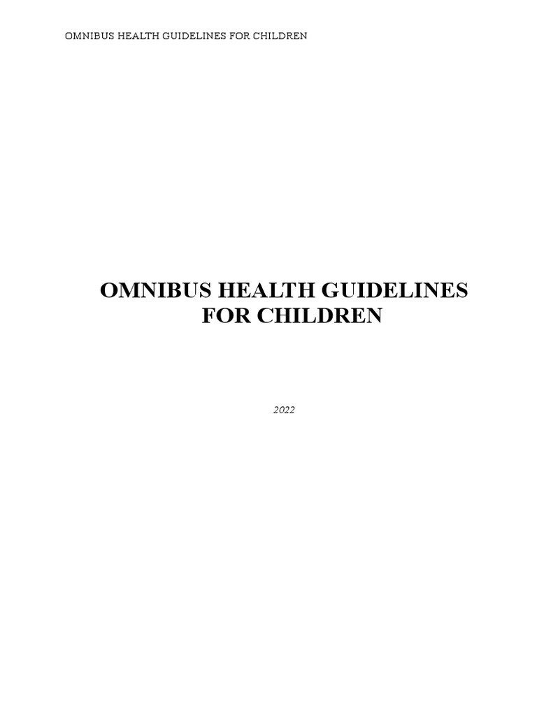 Omnibus Health Guidelines for Children | PDF | Vaccines | Breastfeeding