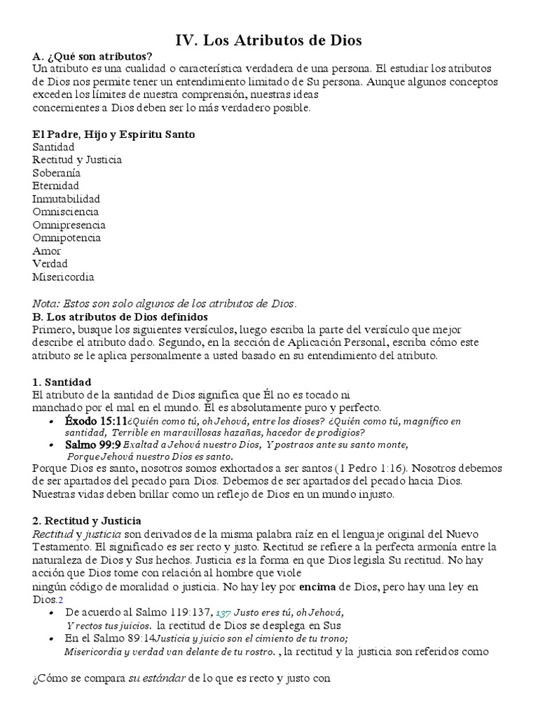 Atributos de Dios | PDF | Dios | Justicia