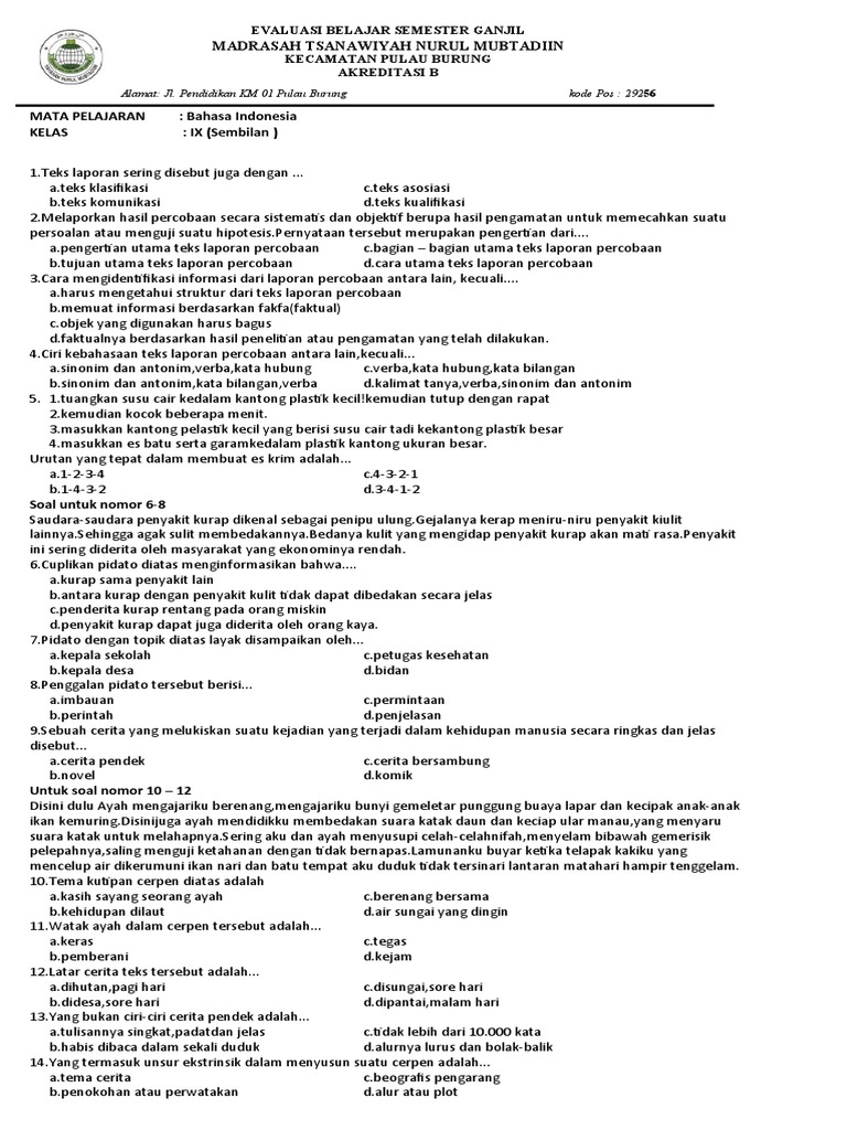 B.indonesia Kls 9 | PDF | Kajian Bahasa Asing