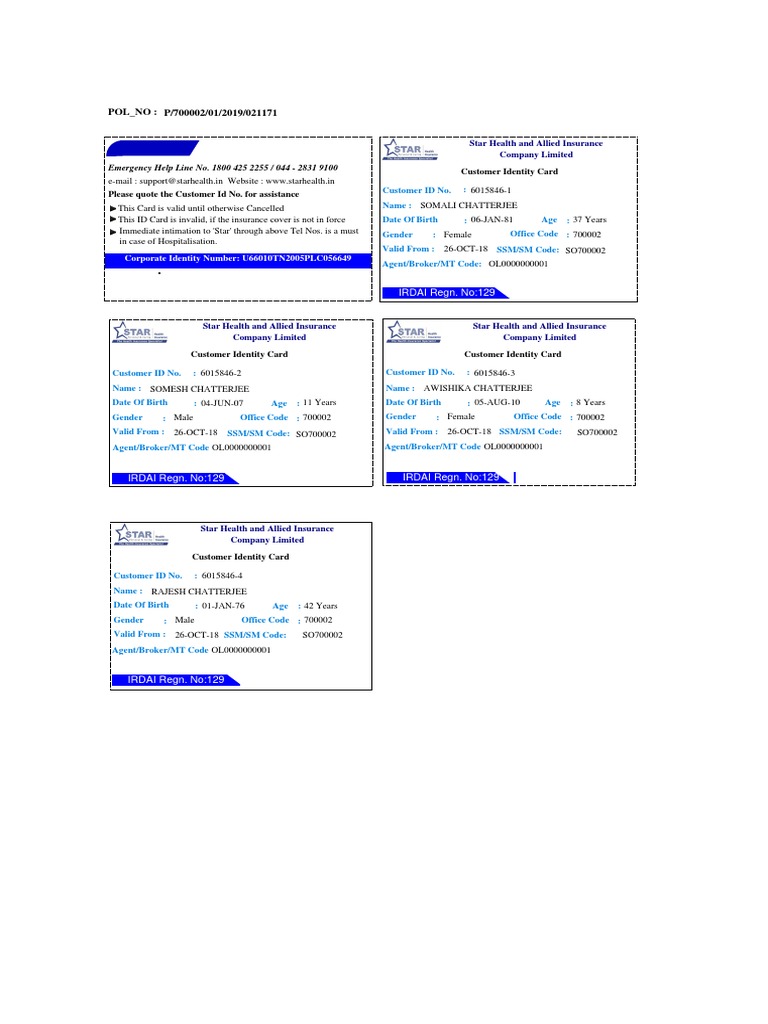 Star Health Card | Download Free PDF | Identity Document | Surveillance