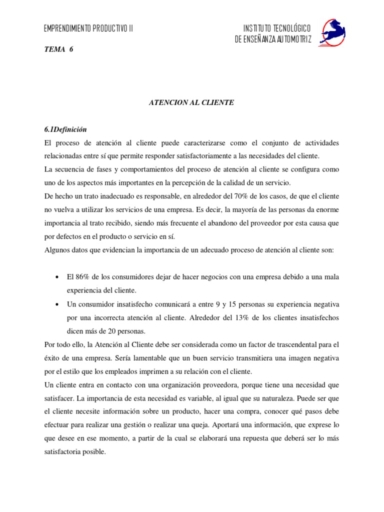 Atencion Al Cliente | PDF | Cliente | Servicio al Cliente
