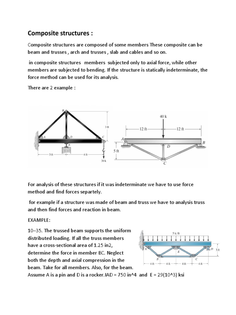 Analysis of composite structures with force method | PDF | Truss | Symmetry
