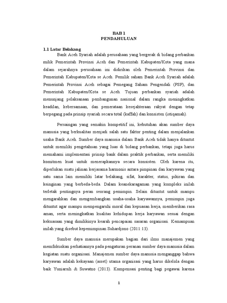 Contoh Penulisan BAB 1 Proposal Penelitian | PDF