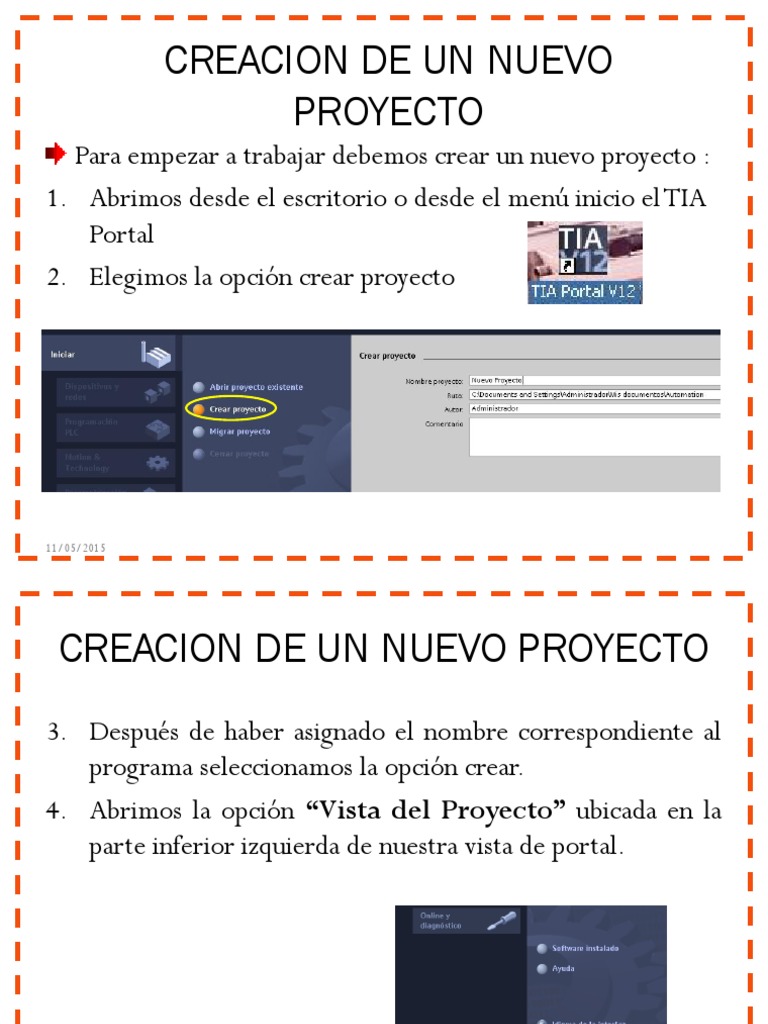 Creación de Proyecto en TIA Portal V | PDF | Poco | Programación