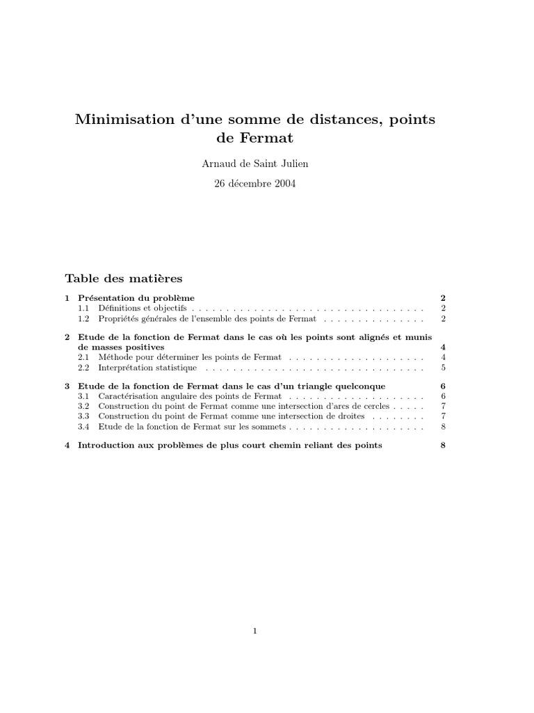 Points de Fermat et optimisation | PDF | Triangle | Cercle