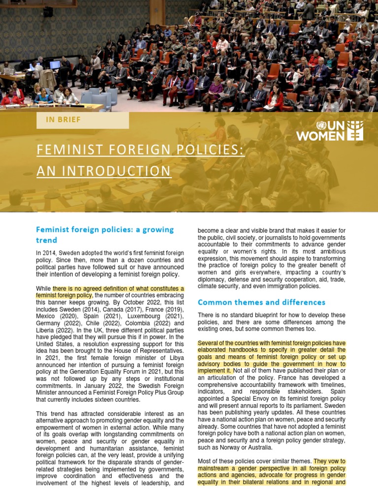 Brief Feminist Foreign Policies en | PDF | Gender Studies | Feminism