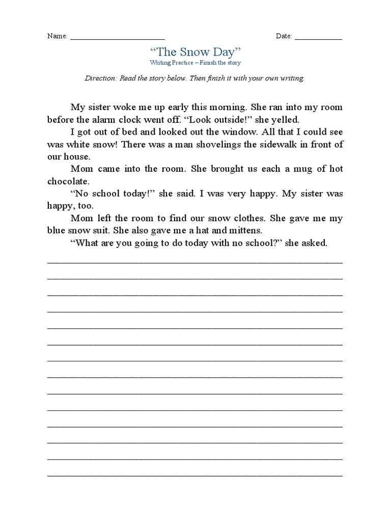 Writing Practice - Finish The Story | PDF | Halloween | Zoo