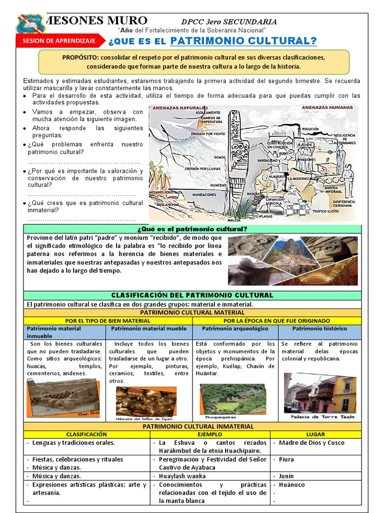 DPCC 3º-Patrimonio-Cultural | PDF | Patrimonio cultural | Bienes (Ley)