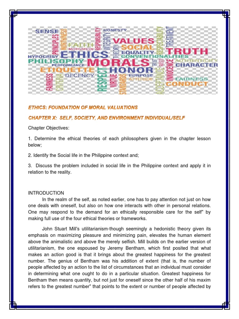 Self and Society in Ethical Theories | PDF | Utilitarianism | Pleasure