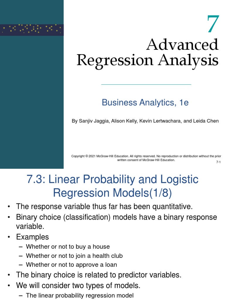 Jaggia Chapter 7 2 | PDF | Logistic Regression | Cross Validation (Statistics)