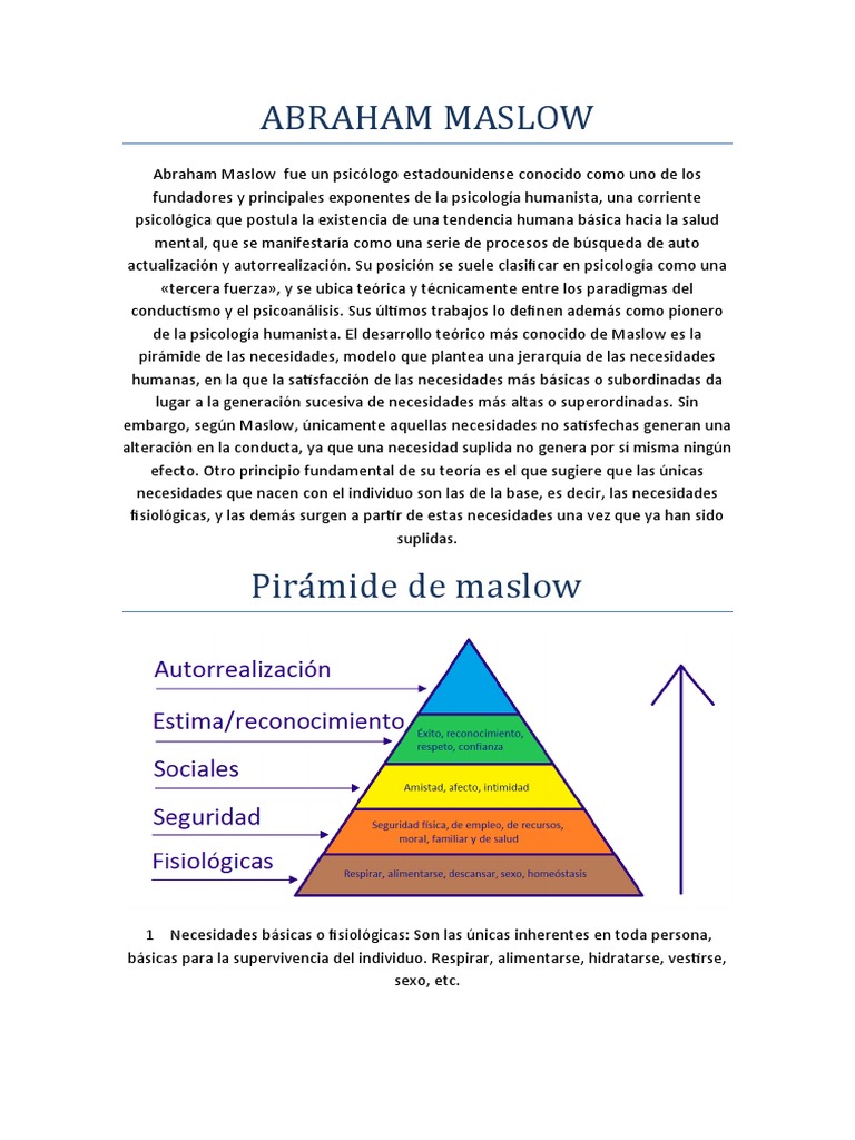 Abraham Maslow | PDF | Ciencia cognitiva | Ciencias del comportamiento